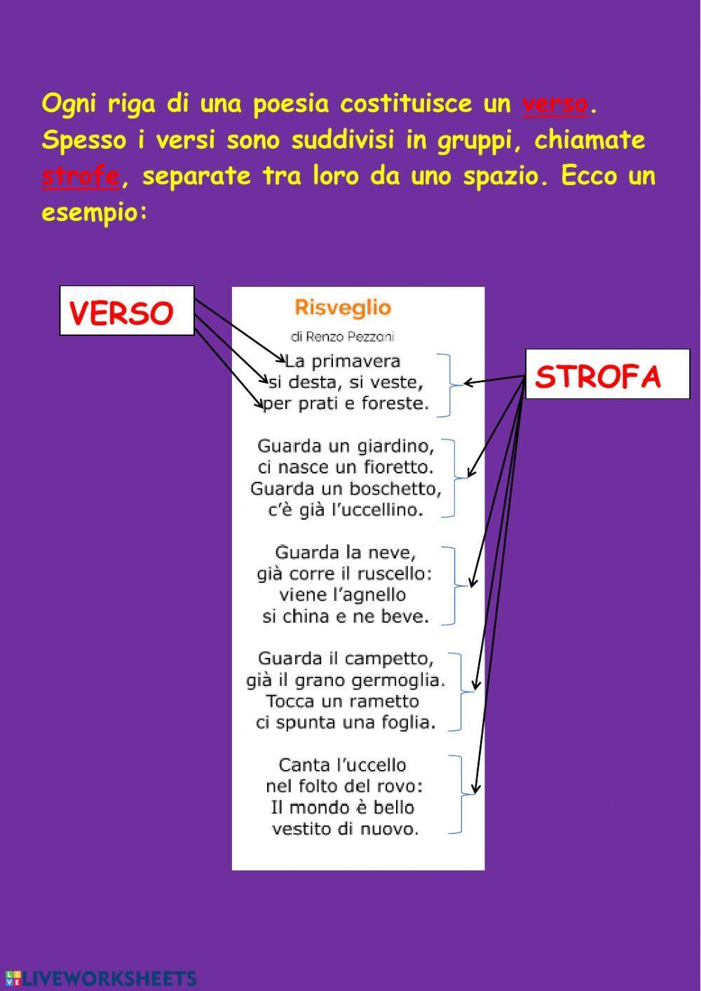 Cos'è la poesia? worksheet | Live Worksheets