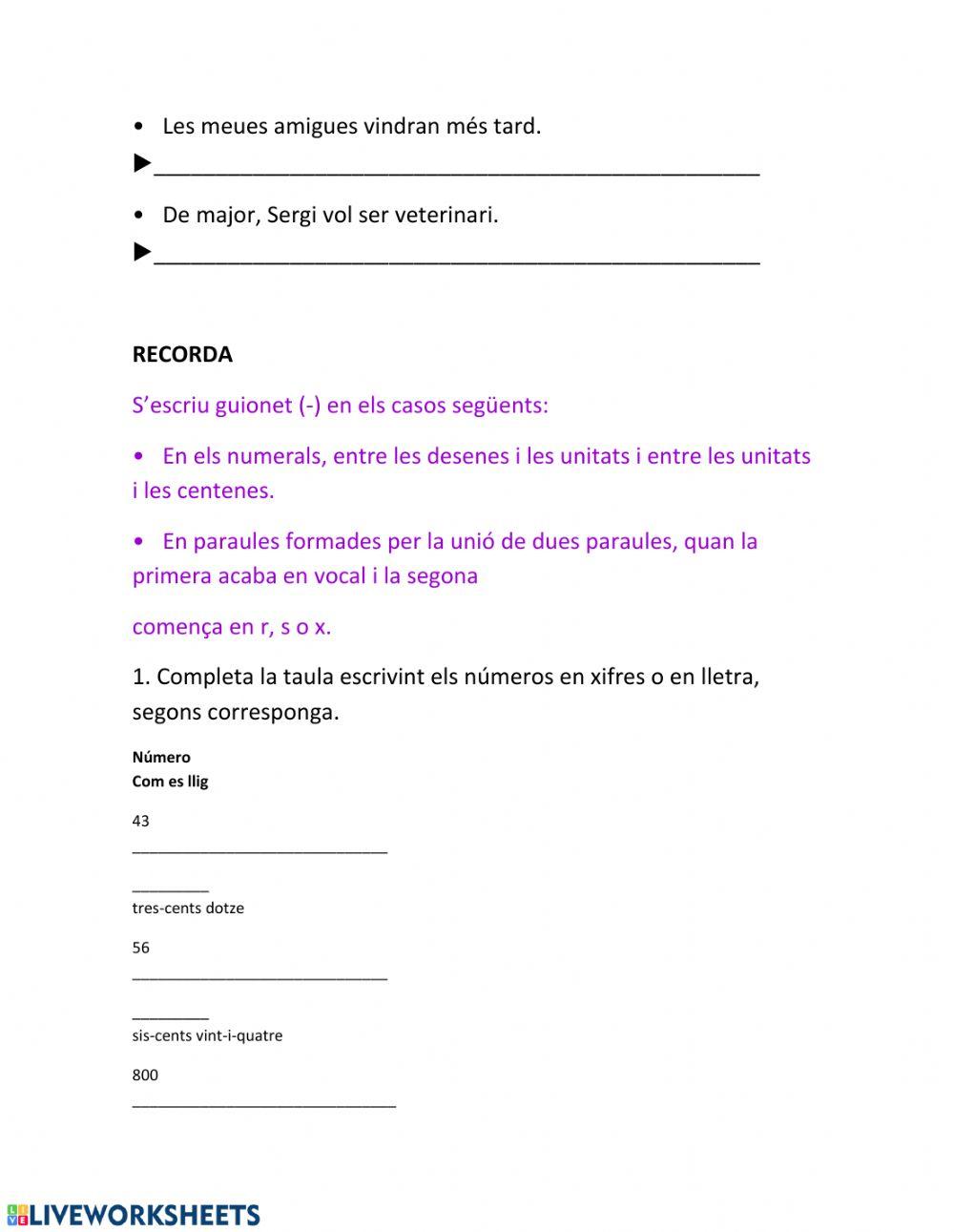 Repas unitat 11 worksheet | Live Worksheets