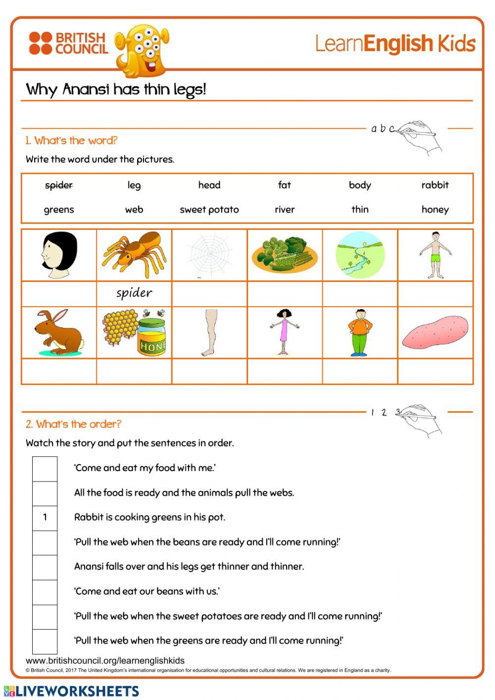 Anansi 5540893 | mejzi | LiveWorksheets