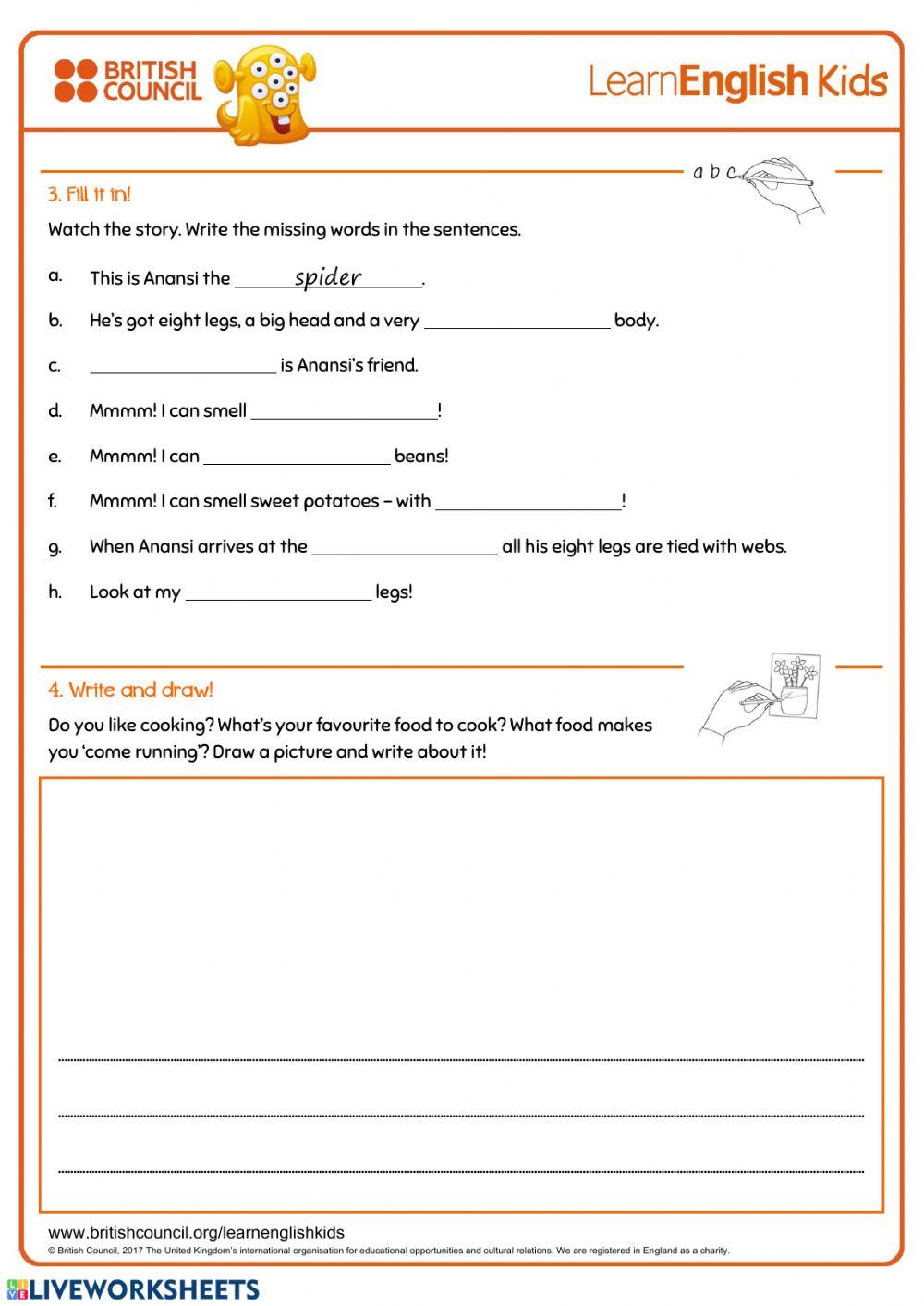 Anansi 5540893 | mejzi | LiveWorksheets