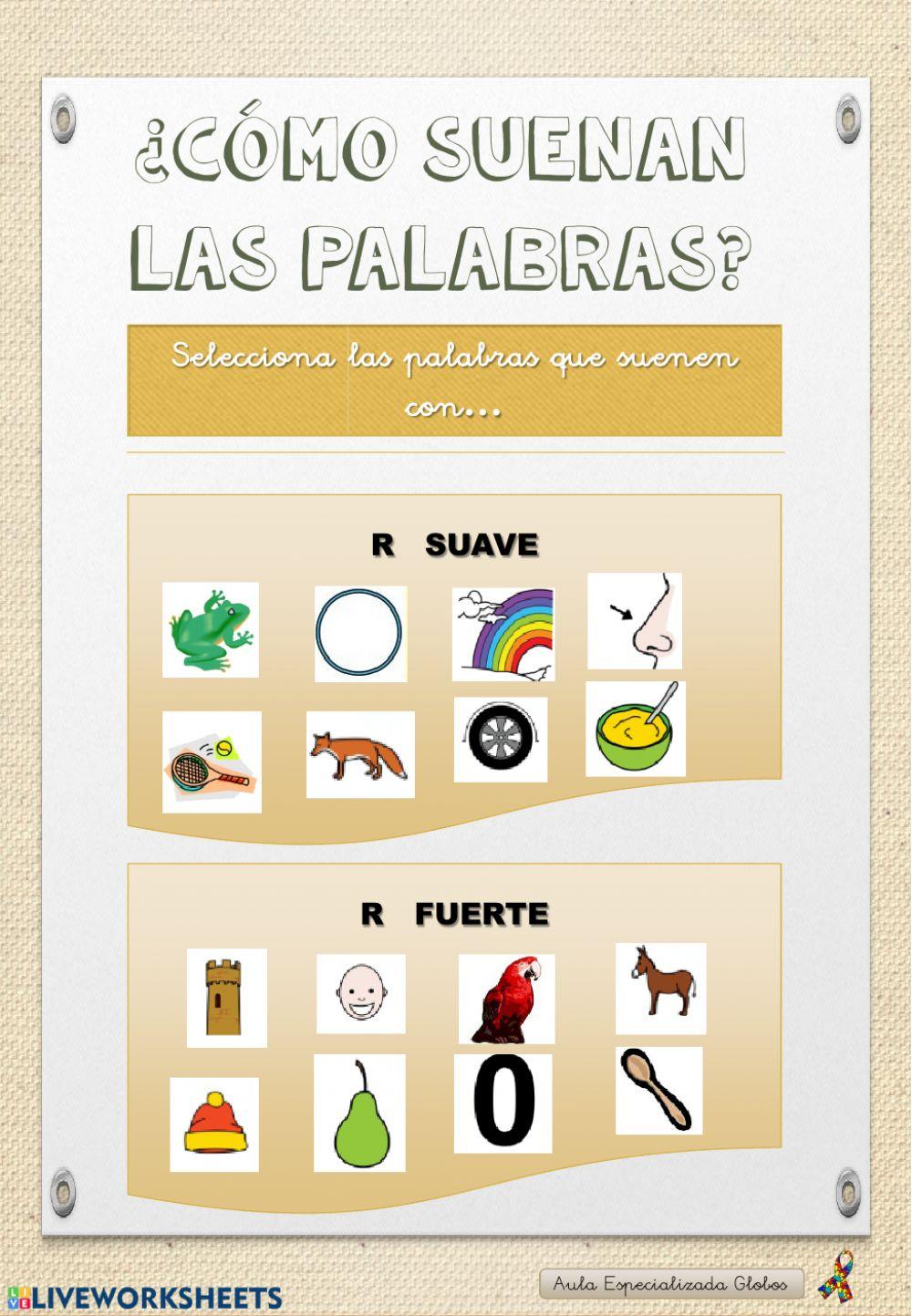 Palabras con R worksheet | Live Worksheets