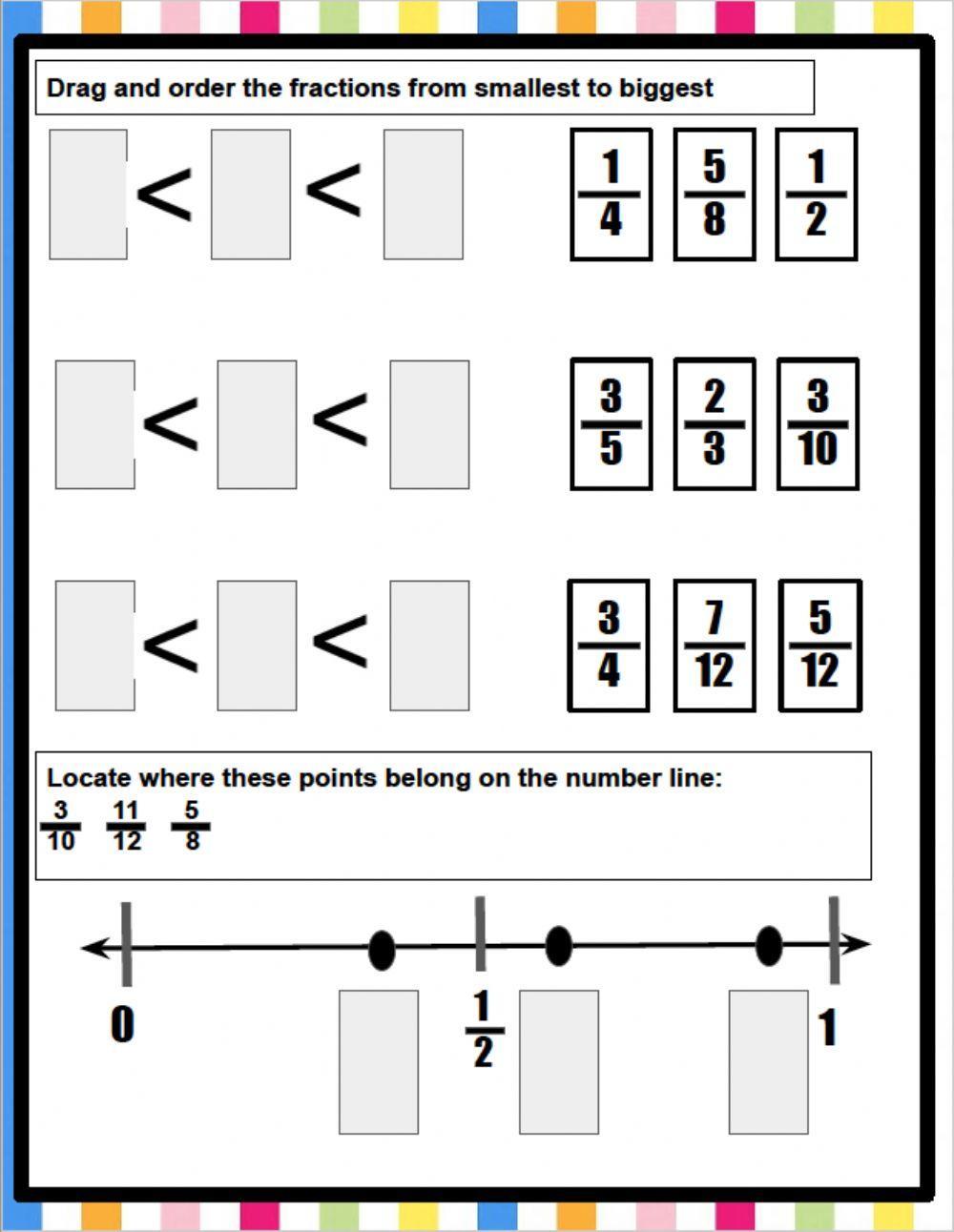 Comparing Fract… | Free Interactive Worksheets | 134590