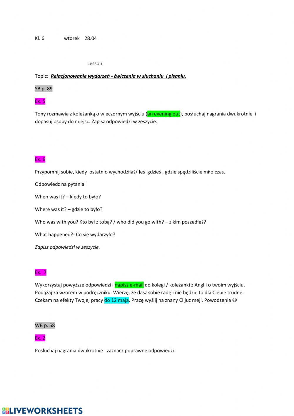 Kl 6 worksheet | Live Worksheets