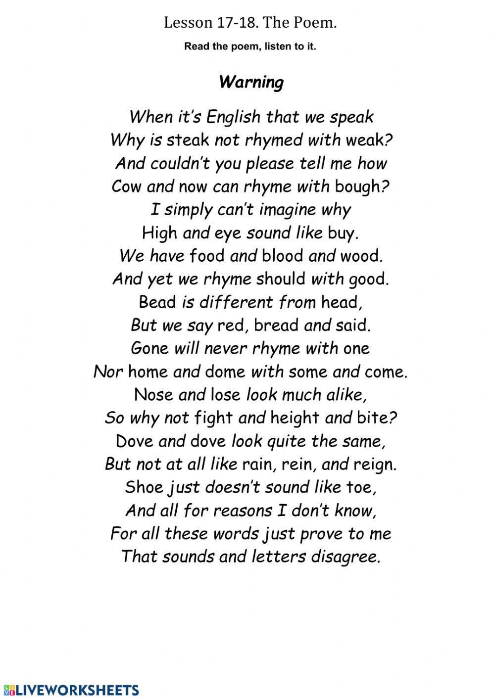 Difficulties in learning reading and spelling worksheet | Live Worksheets