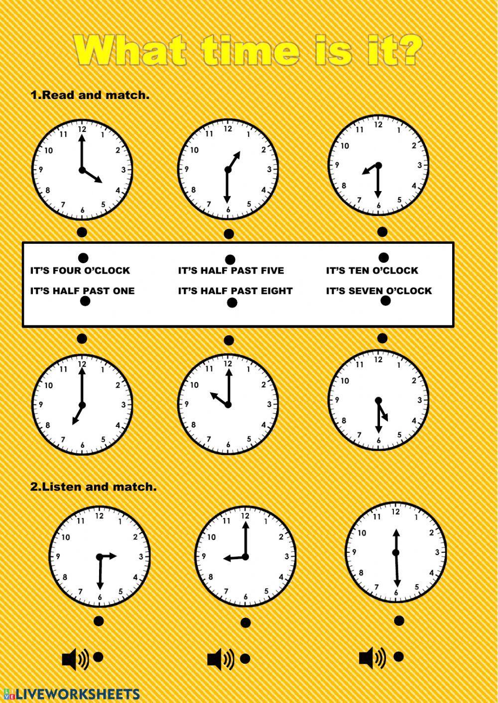 What time is it? online pdf activity for 3º | Live Worksheets