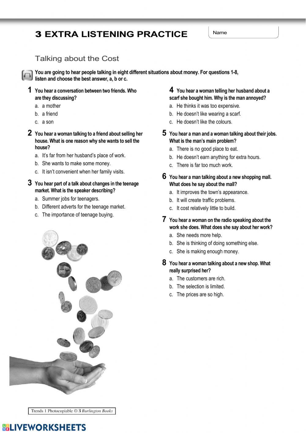 Listening 1º Bachillerato Online Exercise For Live Worksheets