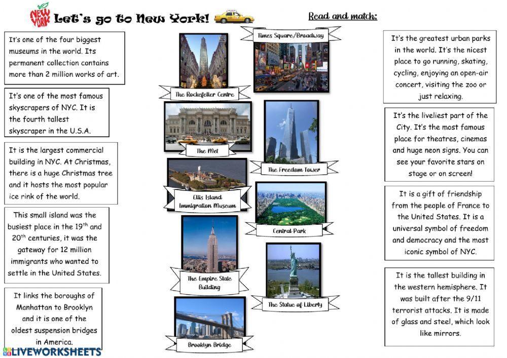 Matching monume… | Free Interactive Worksheets | 135660