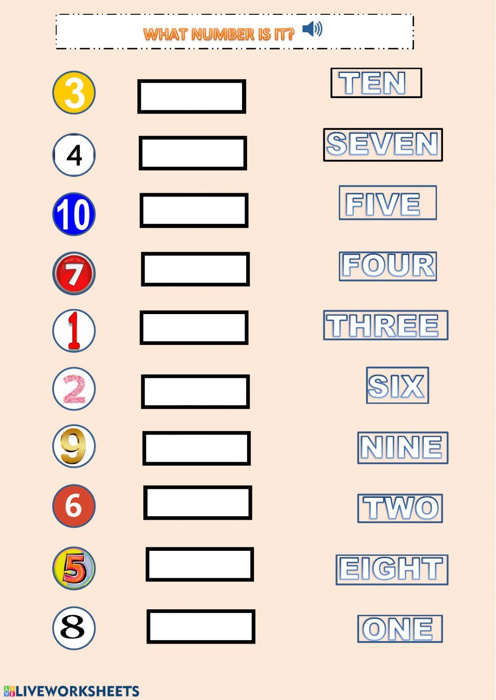 Numbers interactive worksheet for FIRST | Live Worksheets