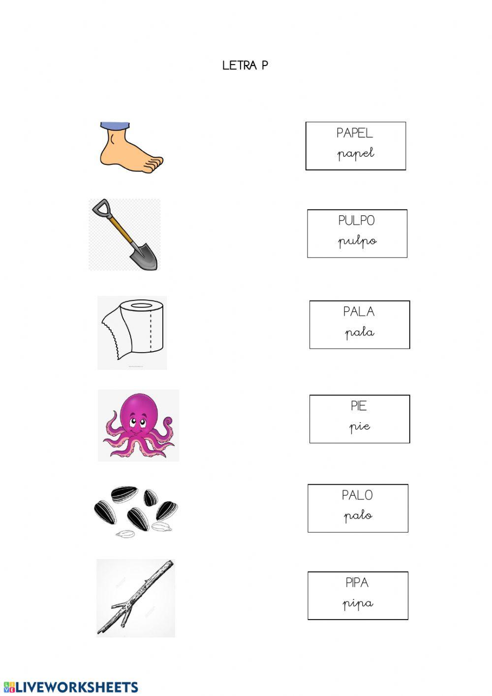 Letra P interactive exercise for 1º | Live Worksheets