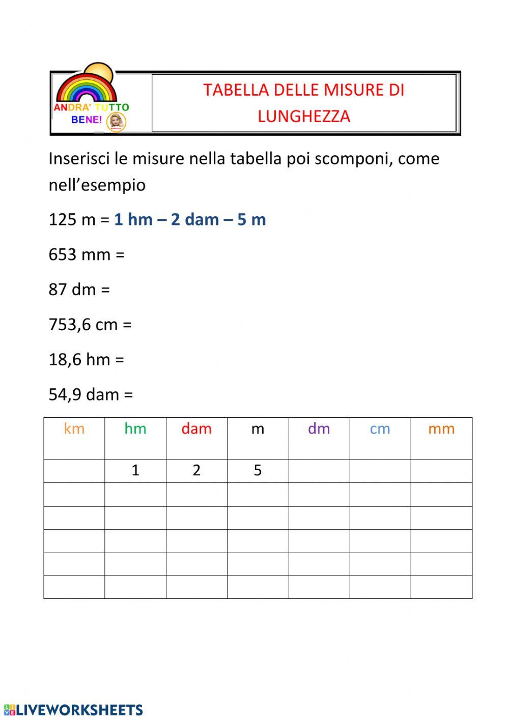 LA TABELLA DELL… | Free Interactive Worksheets | 137173