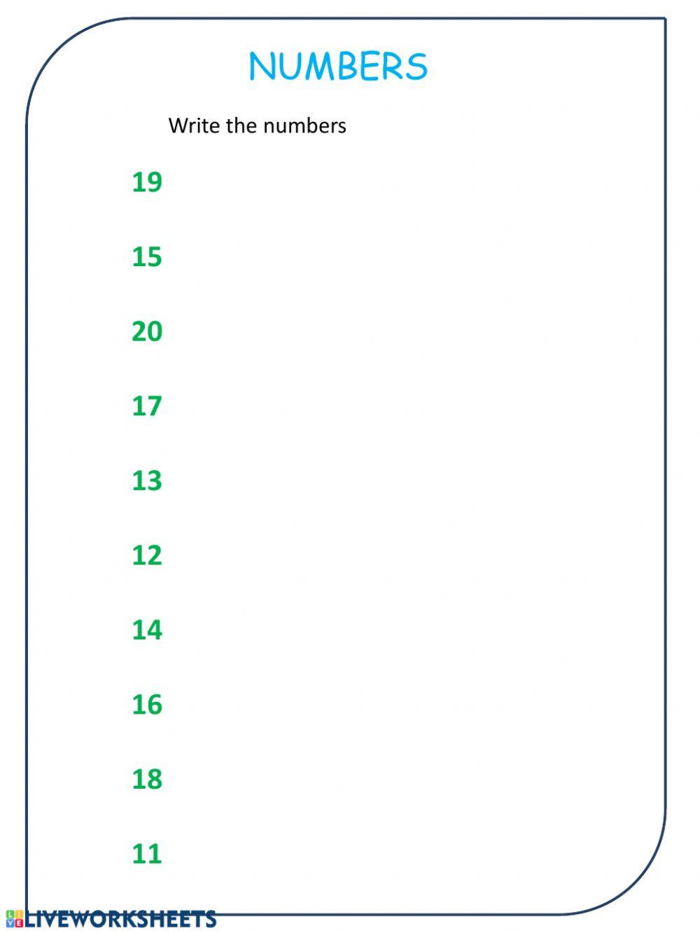 Numbers | TeacherPicacho | Live Worksheets
