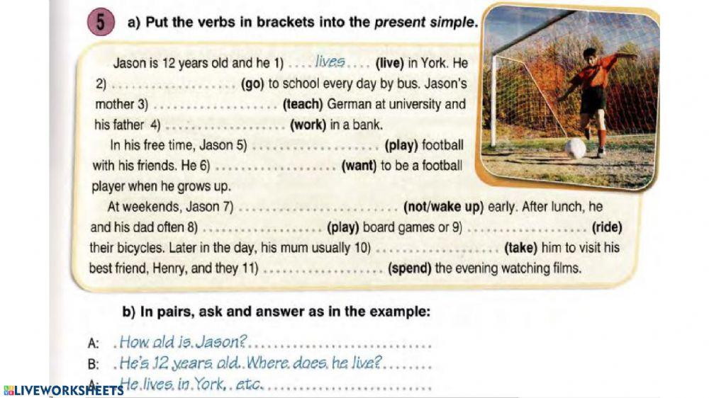 Present Simple online exercise for Grade 6 | Live Worksheets