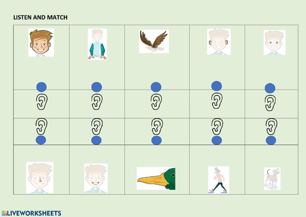 Listen and match 1 136790 | LUCIANR | LiveWorksheets