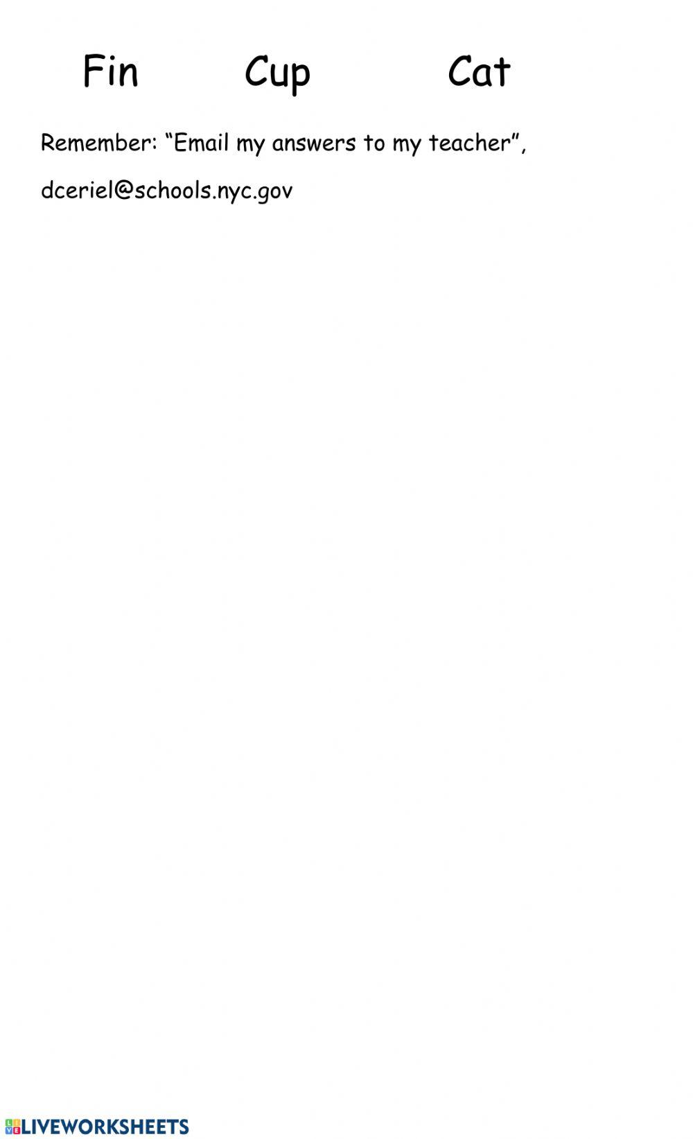 CVC practice worksheet | Live Worksheets