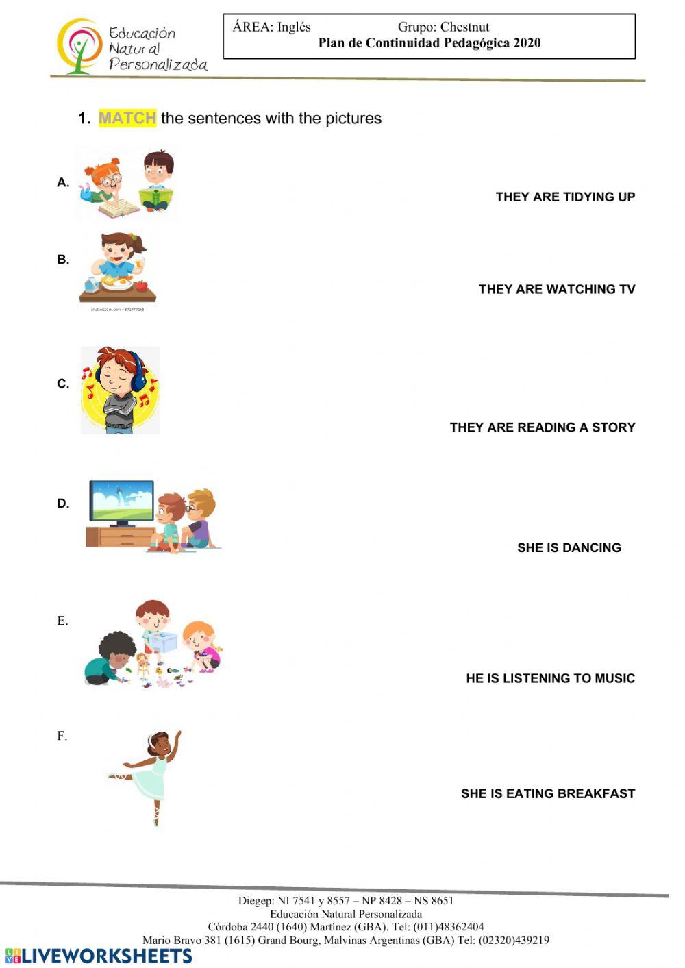 MATCHING VERBS | Free Interactive Worksheets | 5548622