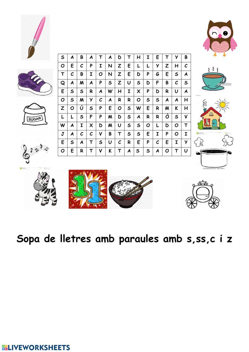 Sopa de lletres | Free Interactive Worksheets | 137215