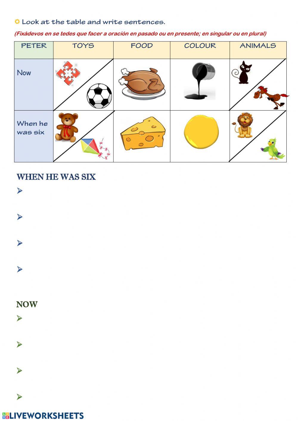 Now & then worksheet | Live Worksheets