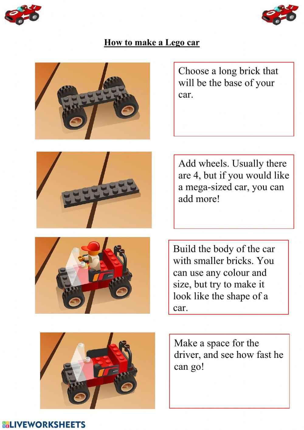 How to make a lego car 5549007 | Milena | LiveWorksheets