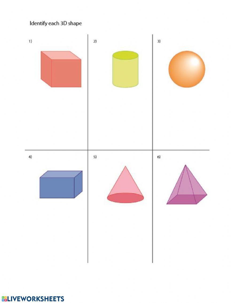 More 3D Shapes! worksheet | Live Worksheets