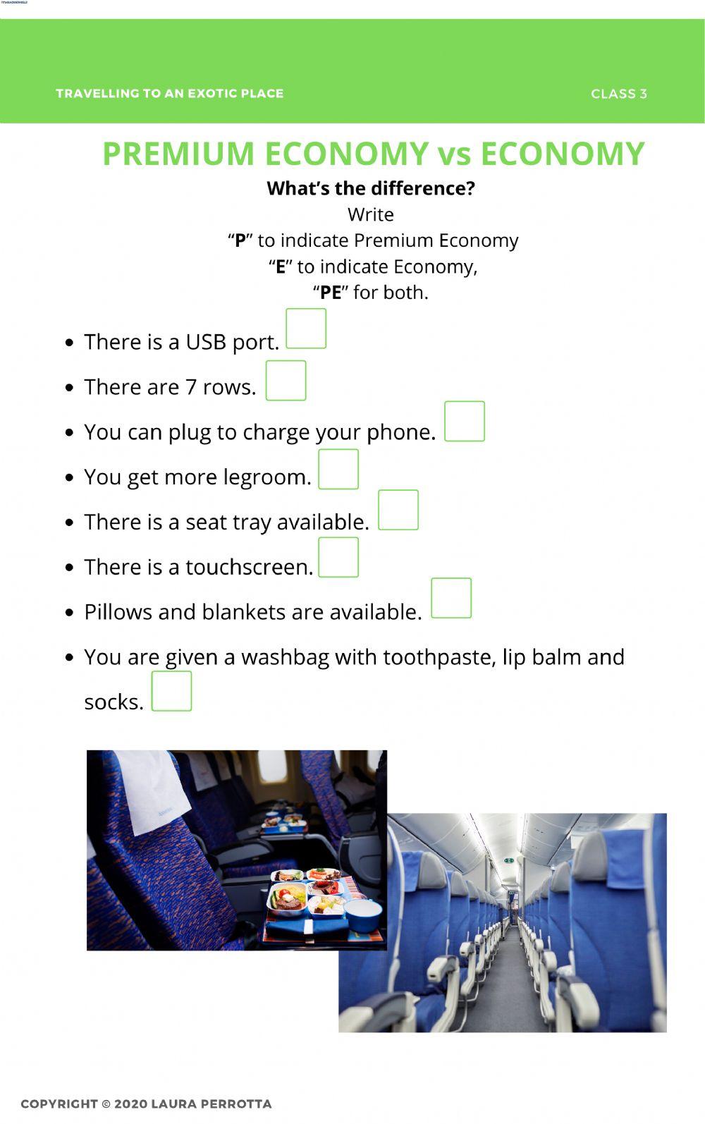 L3- class 3- PREMIUM OR ECONOMY worksheet | Live Worksheets