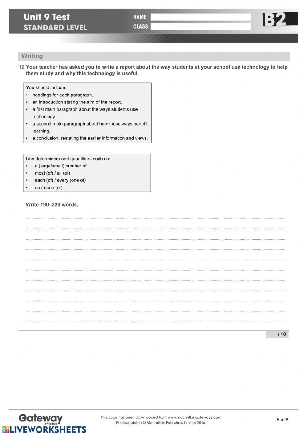 Gateway B2 | Free Interactive Worksheets | 5617066