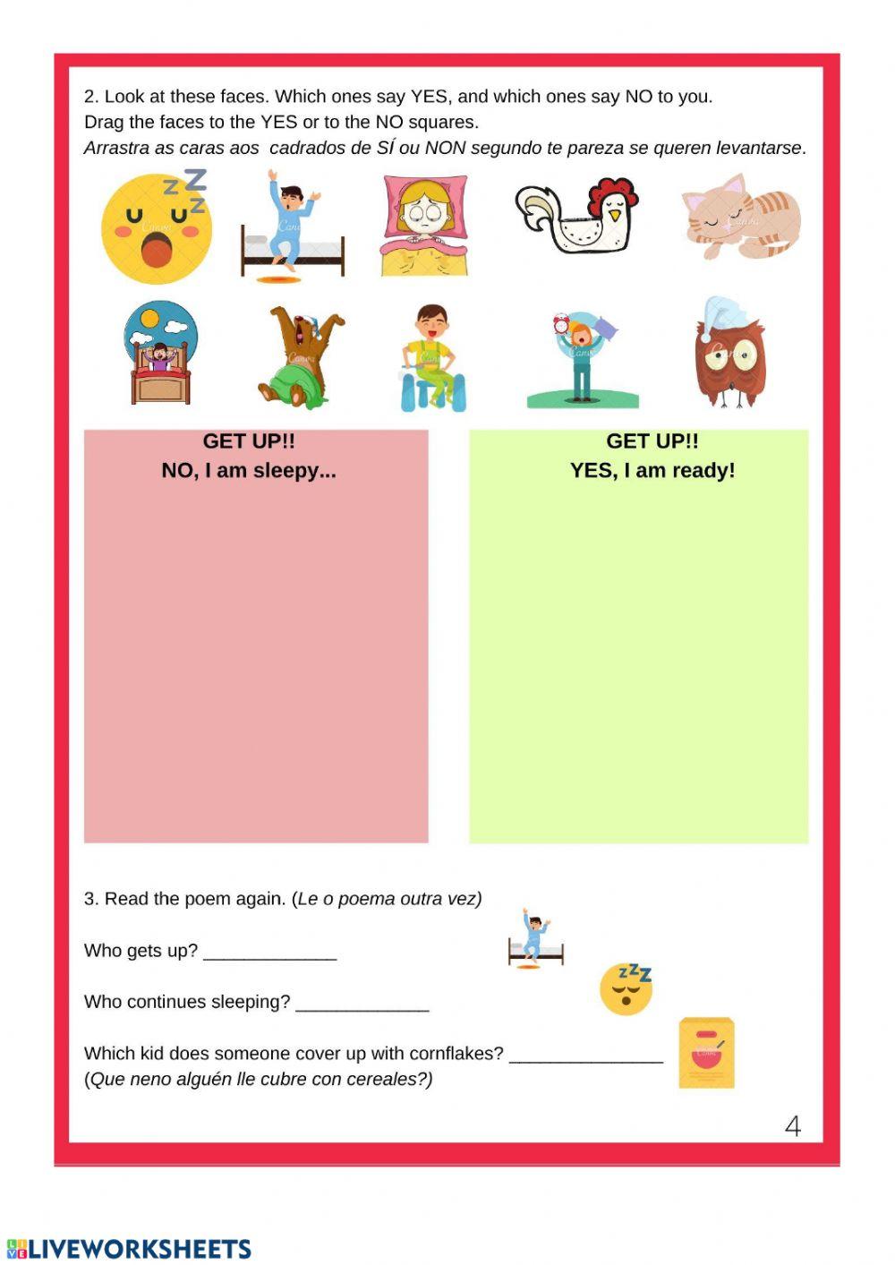 Get up POEM 138724 | BUCHY | Live Worksheets