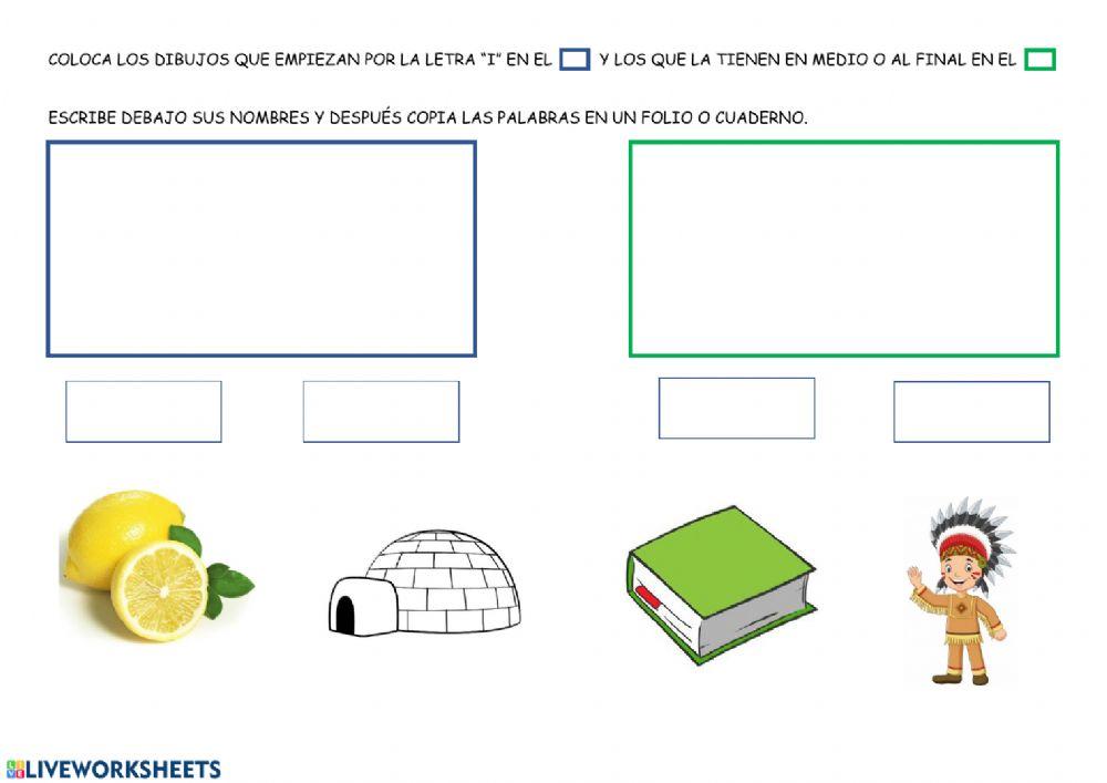 Letra I interactive worksheet | Live Worksheets