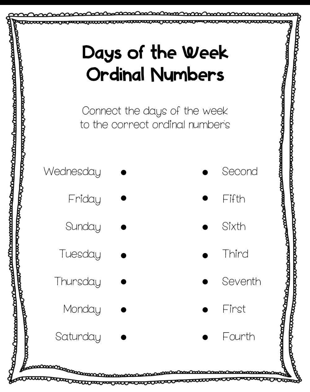 Days Of The Week Ordinal Numbers – Jethro Jeff