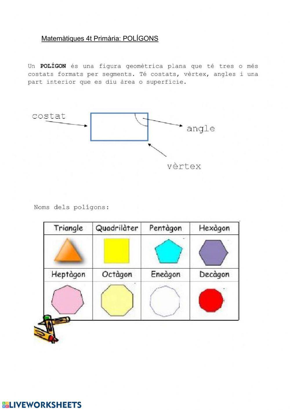 POLÍGONS 4t worksheet | Live Worksheets