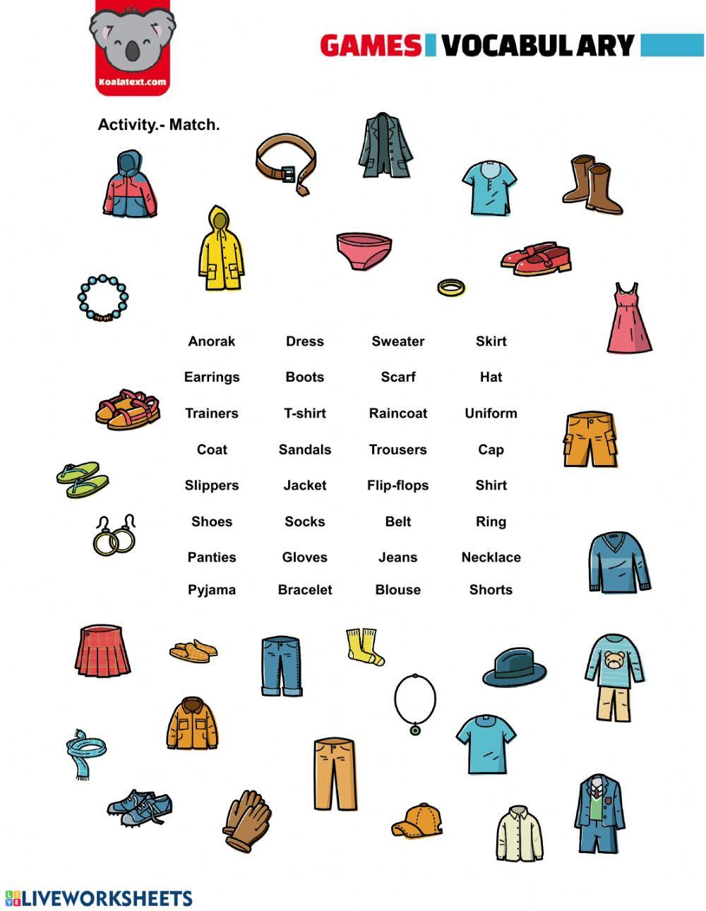 Clothes 140312 | iorouna | Live Worksheets