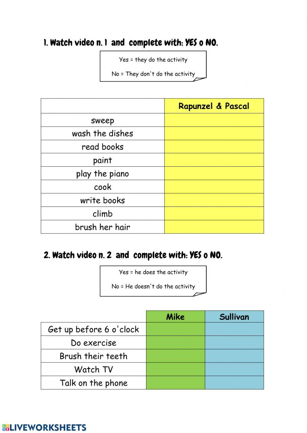Present simple online exercise for Quinto de Primaria | Live Worksheets