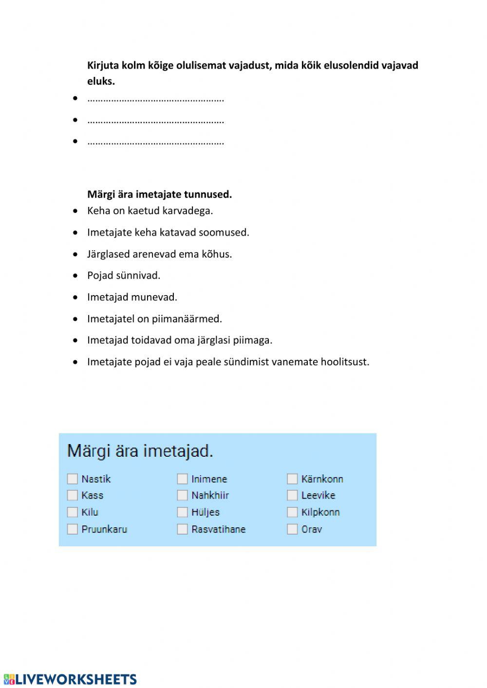 Inimene ja ahvid 140317 | Anu Vihur | Live Worksheets