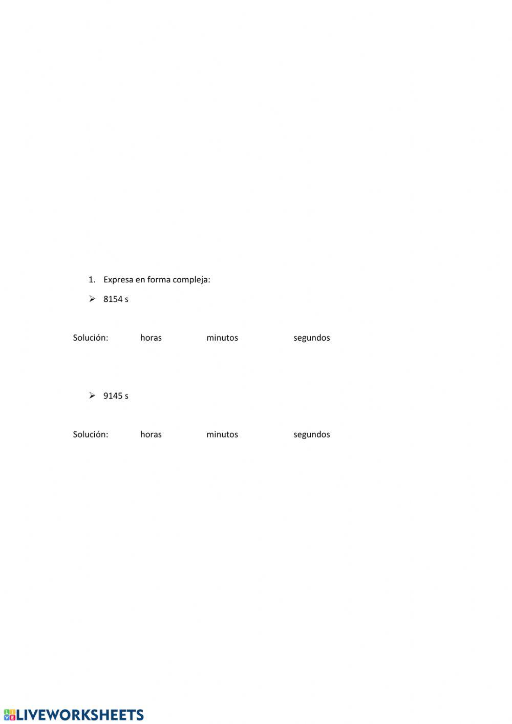 Expresa en forma compleja interactive worksheet | Live Worksheets