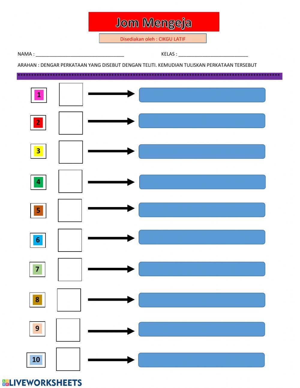 Jom Mengeja worksheet | Live Worksheets
