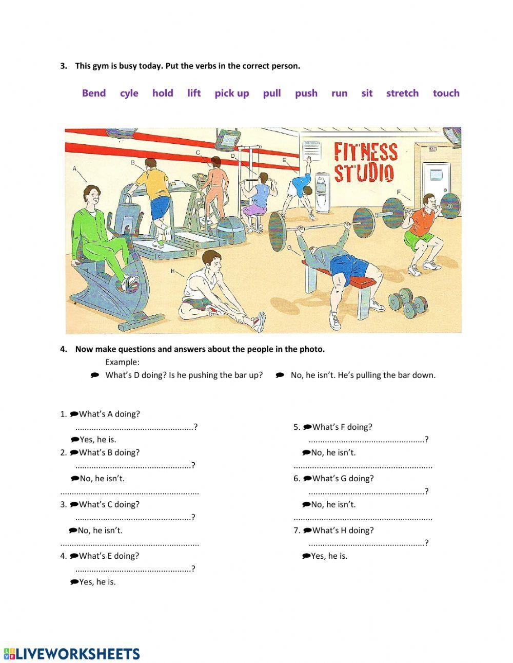 Describing acti… | Free Interactive Worksheets | 81405