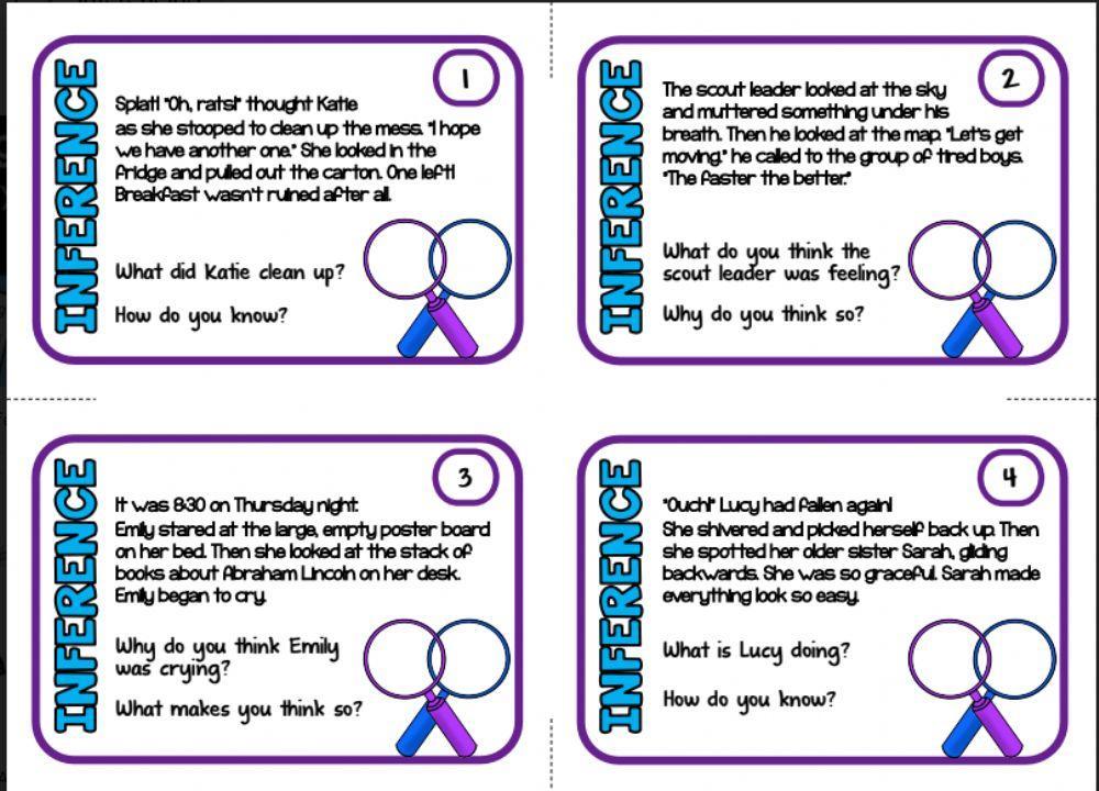 inference chart worksheet
