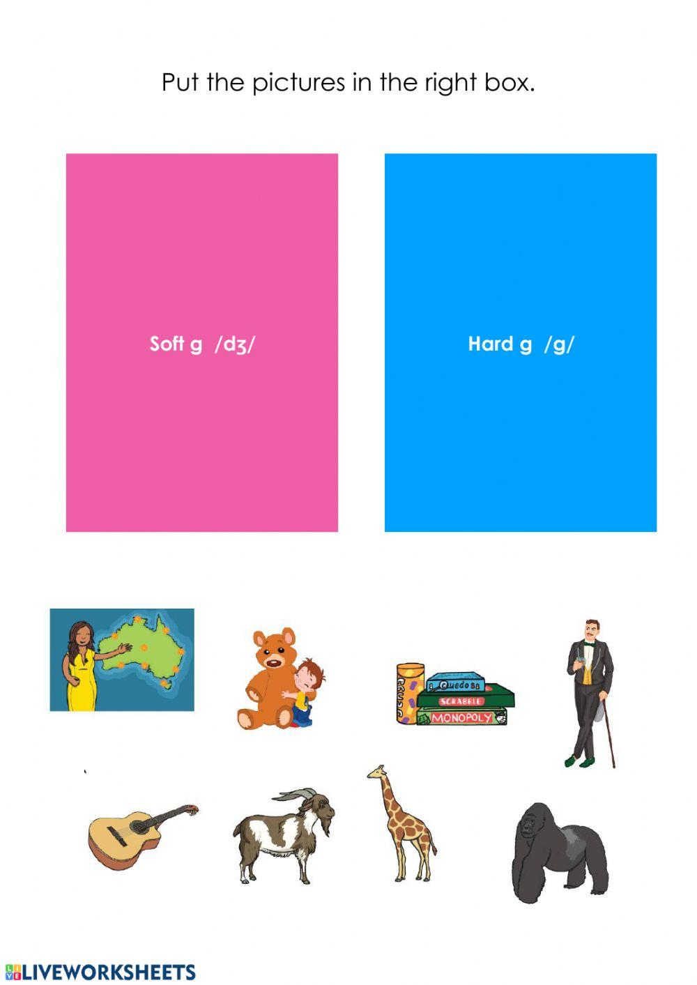Phonics soft g worksheet | Live Worksheets