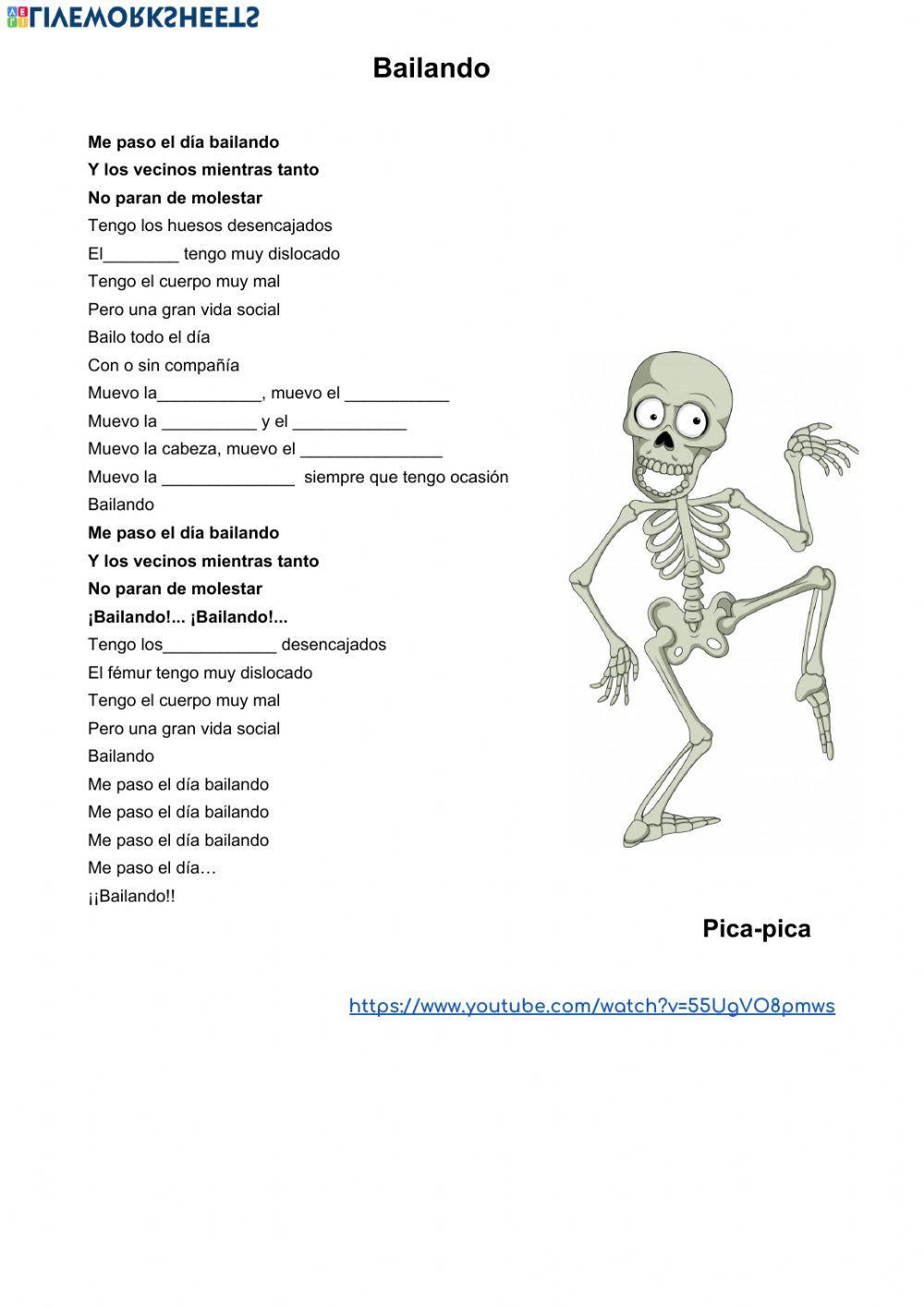 Bailando PICA PICA worksheet | Live Worksheets