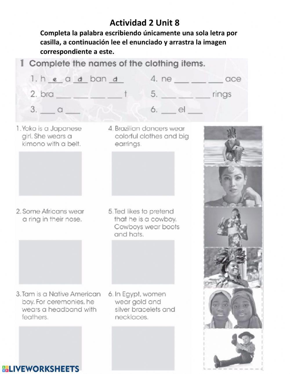 Unit 8 Workbook worksheet | Live Worksheets