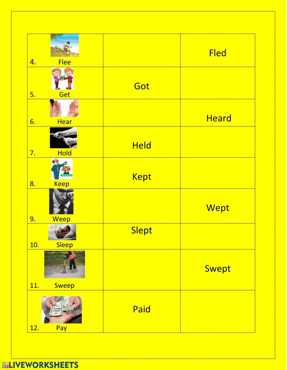 List Of Verbs Part 3 Worksheet Live Worksheets List Of Verbs Part 3 Worksheet Live Worksheets