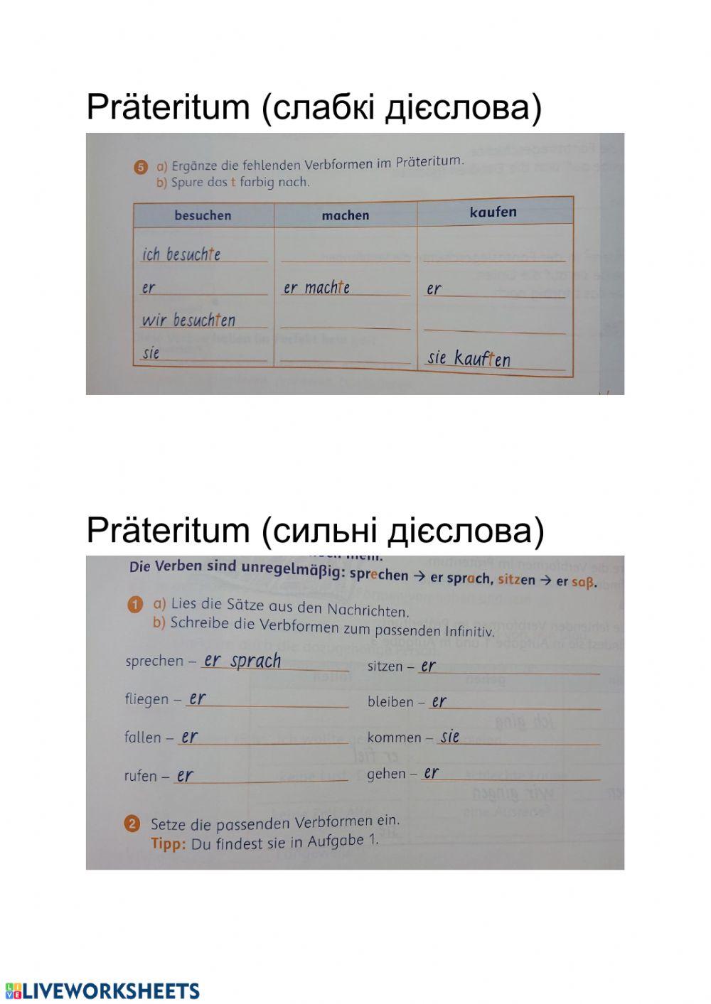 Prateritum | Live Worksheets