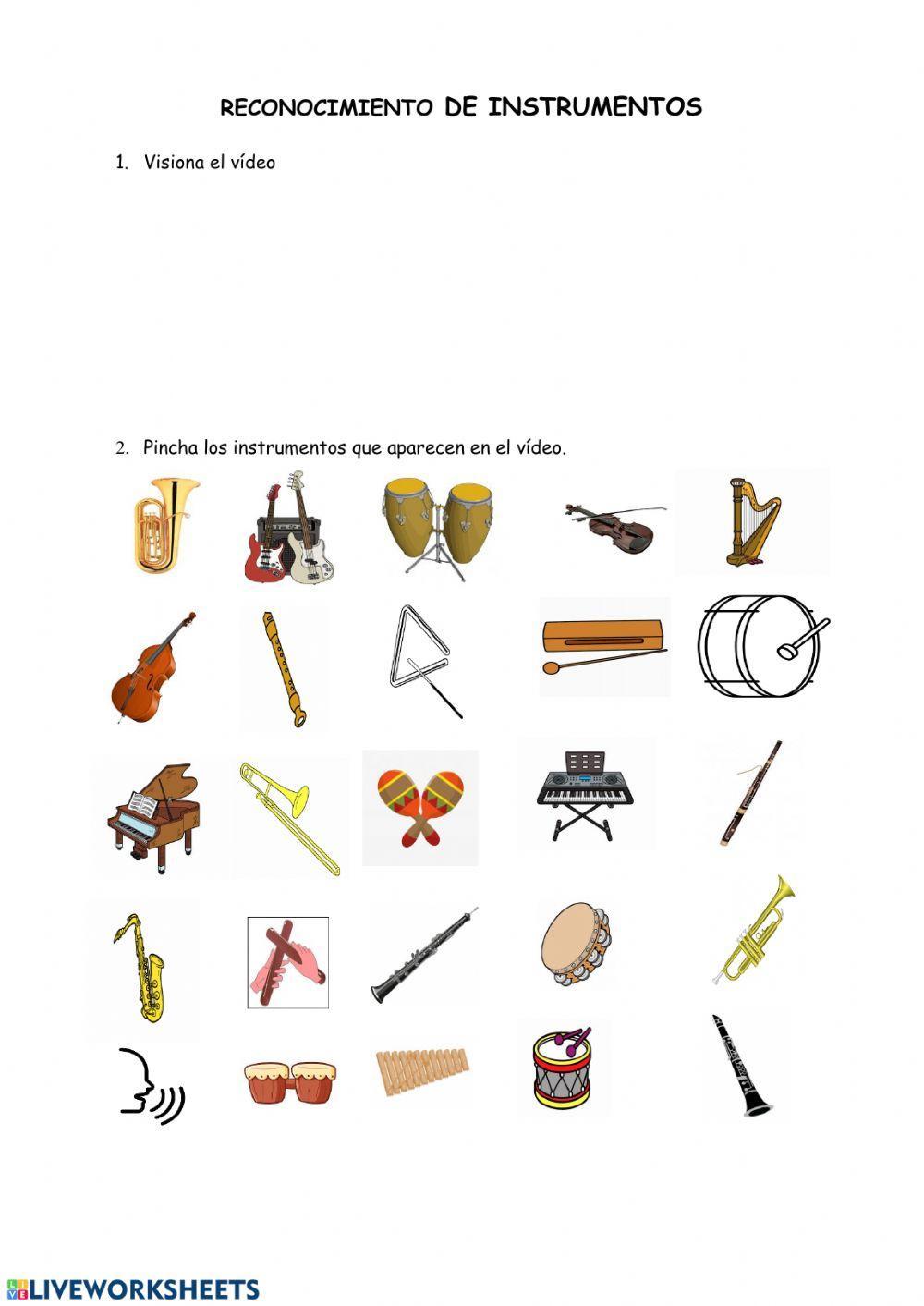 Reconocimiento de instrumentos activity | Live Worksheets