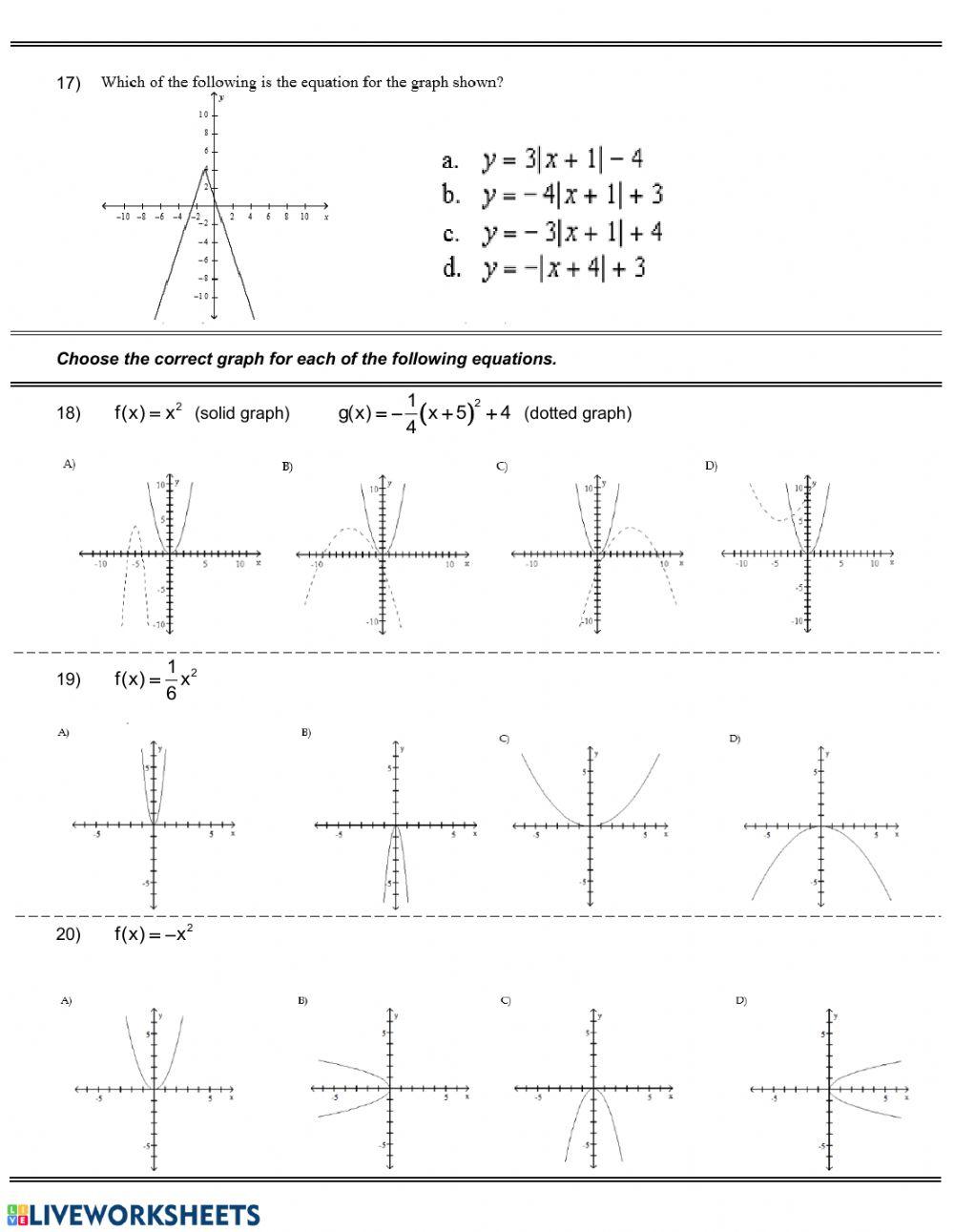 Review Transformations Of Parent Graphs Worksheet Live Worksheets review-transformations-of-parent-graphs-worksheet-live-worksheets