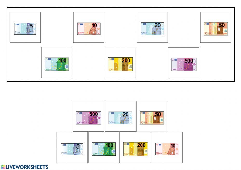 Le banconote worksheet | Live Worksheets