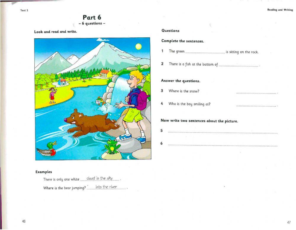 5562785 | Movers 1, Test 2, Reading-Writing: Part 6