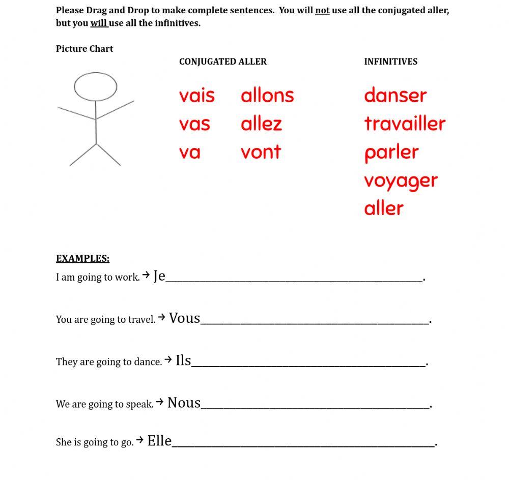 Aller+Infinitive Drag-Drop Assessment online exercise for | Live Worksheets