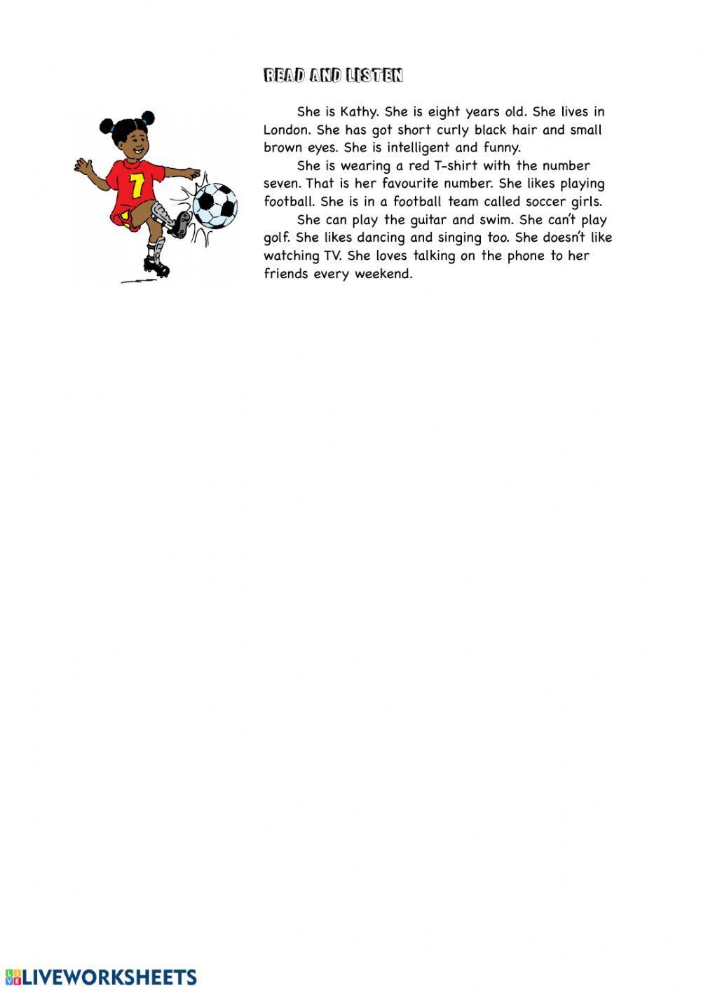 Read and listen worksheet | Live Worksheets