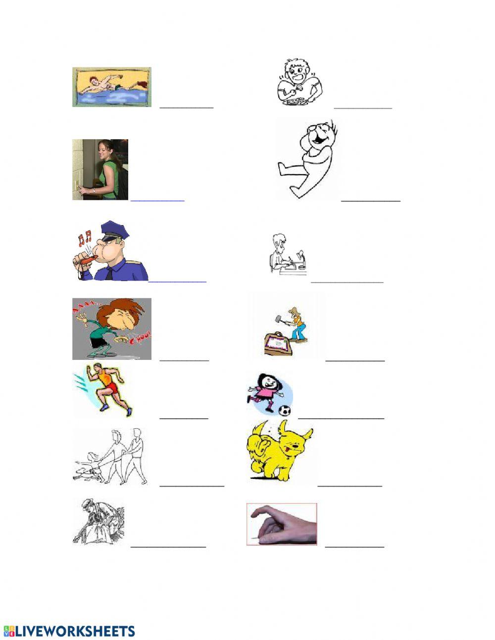 Matching pictures to verb 5445726 | anne baker | Live