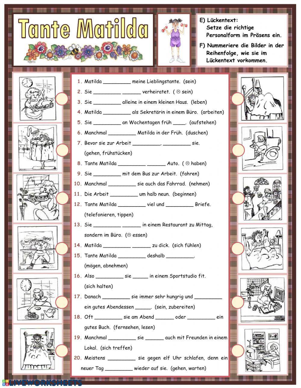 Tante Matilda | Free Interactive Worksheets | 82676
