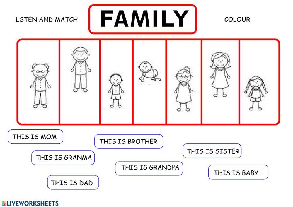 Family online pdf worksheet | Live Worksheets